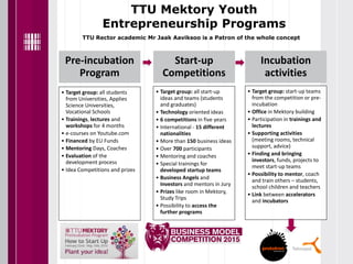 Pre-incubation program @ Tallinn University of Technology | PPT