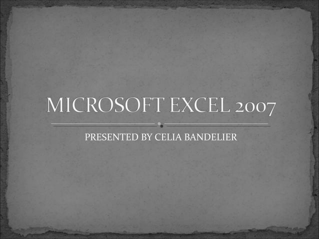 Introduction microsoft excel 2007 | PPT