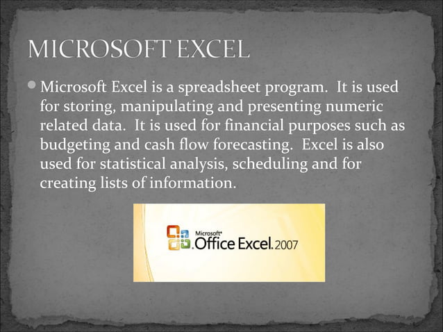 Introduction microsoft excel 2007 | PPT