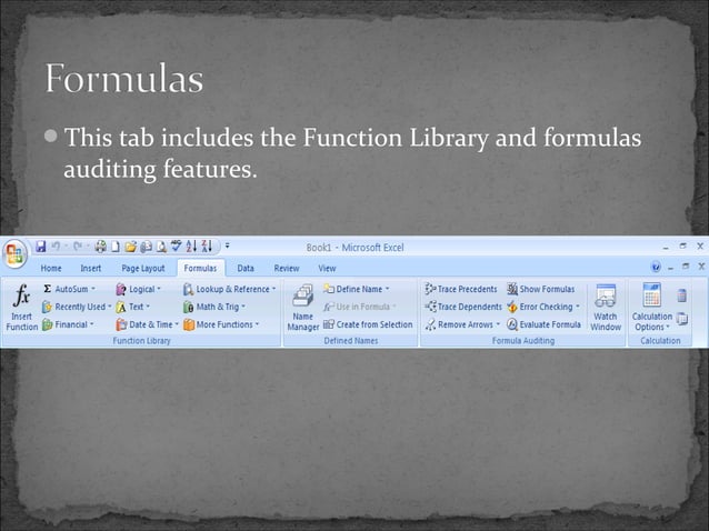 Introduction Microsoft Excel 2007 Ppt