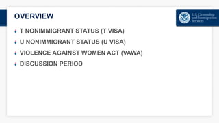 T & U Visas and the Violence Against Women Act (VAWA) | PPT