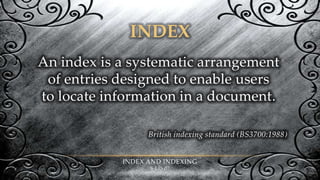 Tuvilleja lis07 index and indexing | PPTX
