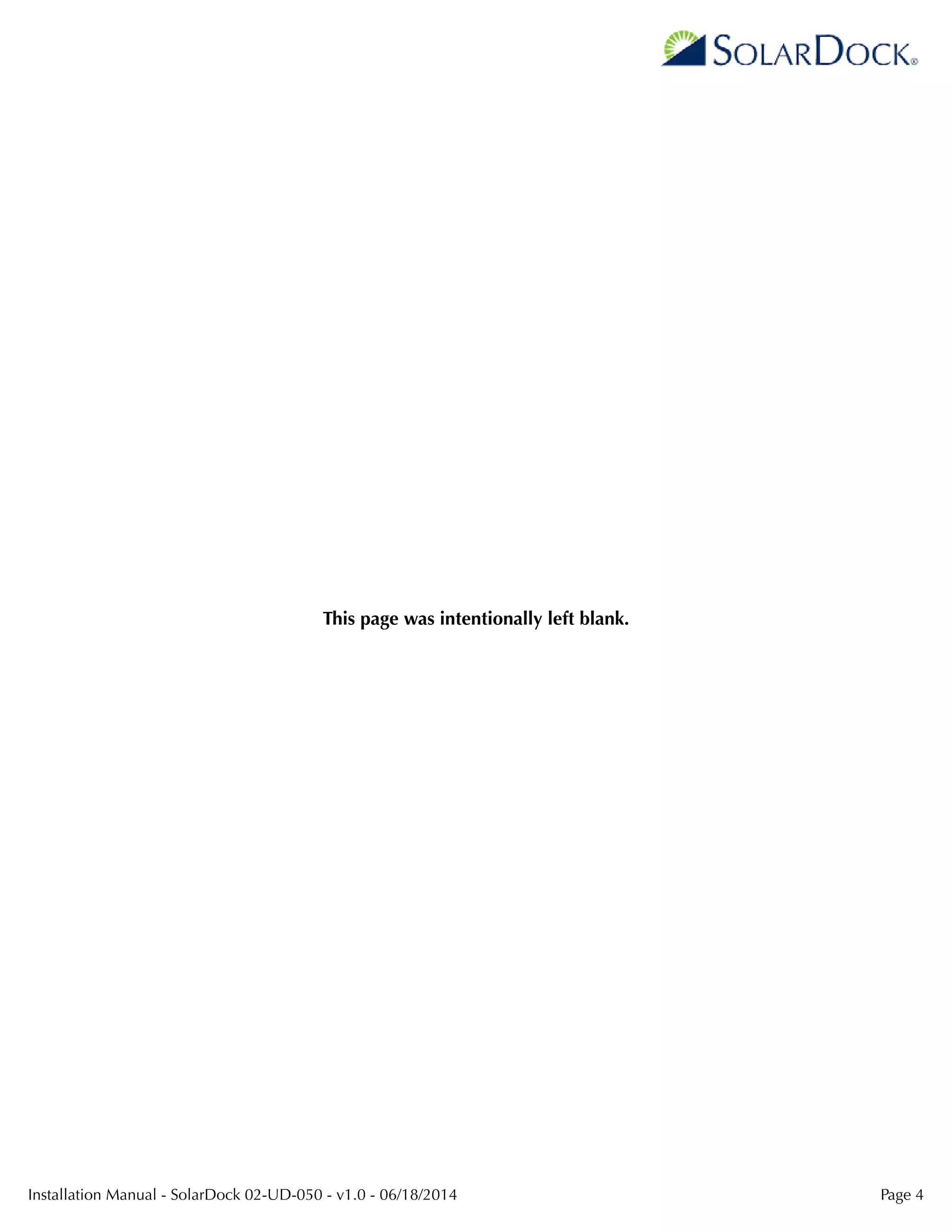 SolarDock Installation Manual SD2-L-050 v1.0 | PDF