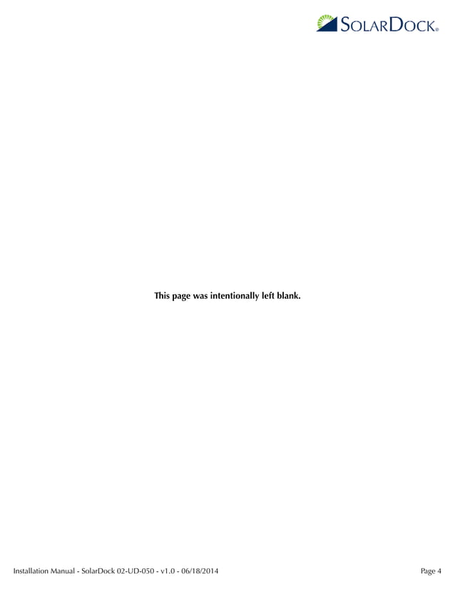 SolarDock Installation Manual SD2-L-050 v1.0 | PDF