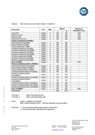 Tuv ROHS certificate --plastic pneumatic push in fittings | PDF ...