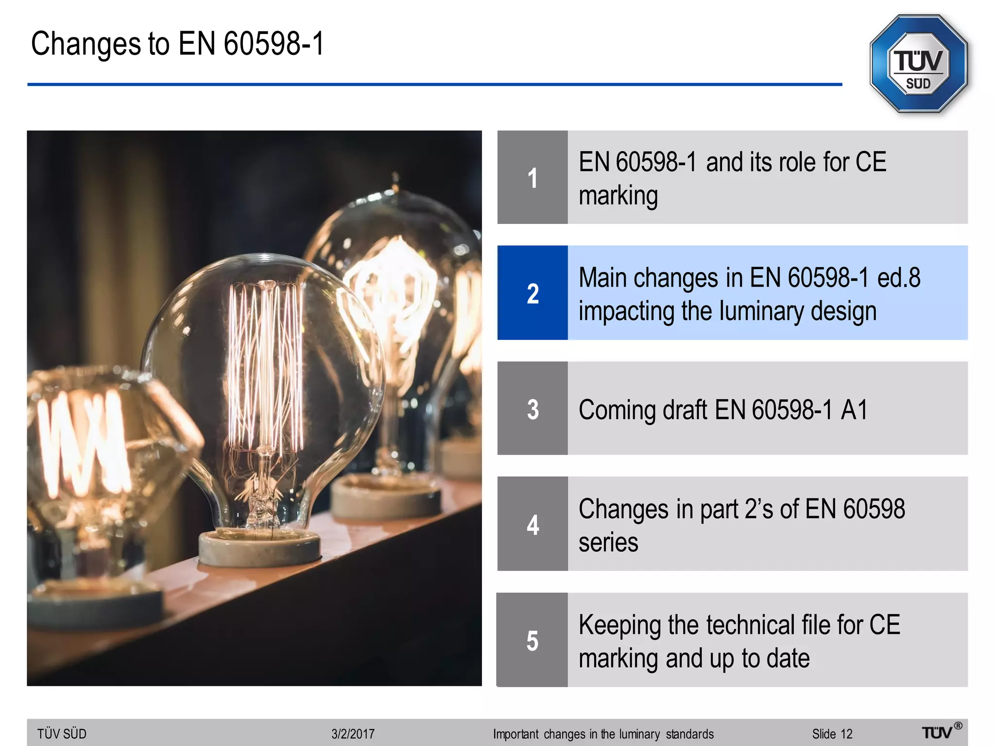 TÜV SÜD Webinar - Important changes in the luminary standards | PDF