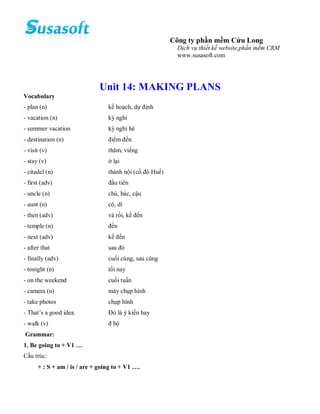 Tu vung, ngu phap tieng anh lop 6 bai 14 | PDF