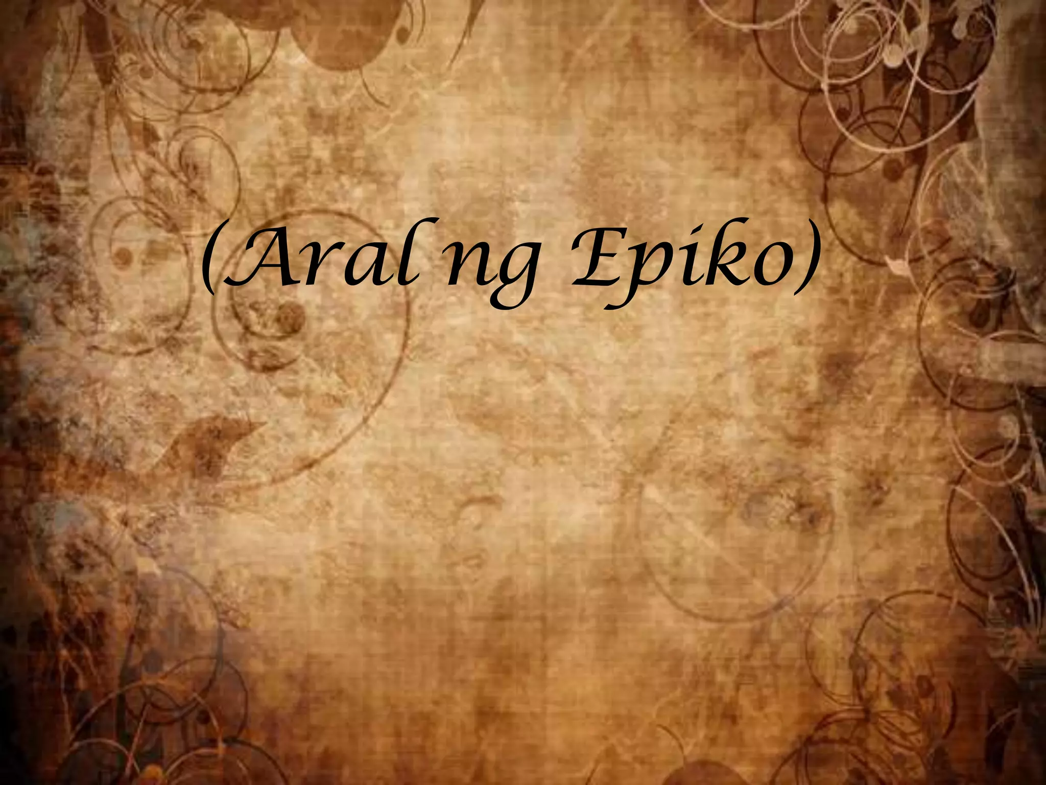 Tuwaang (epikong bagobo) | PPTX