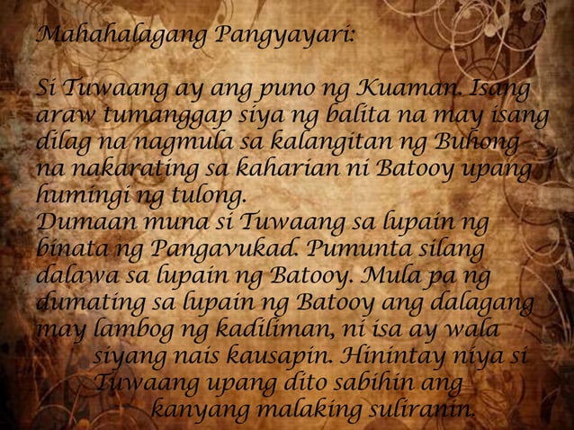 Tuwaang (epikong bagobo) | PPTX