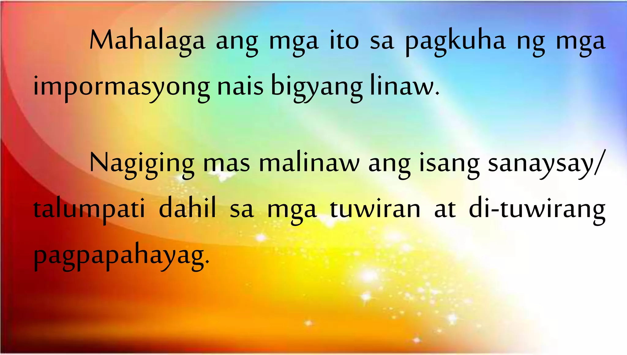 Tuwiran at di tuwirang pahayag | PPTX