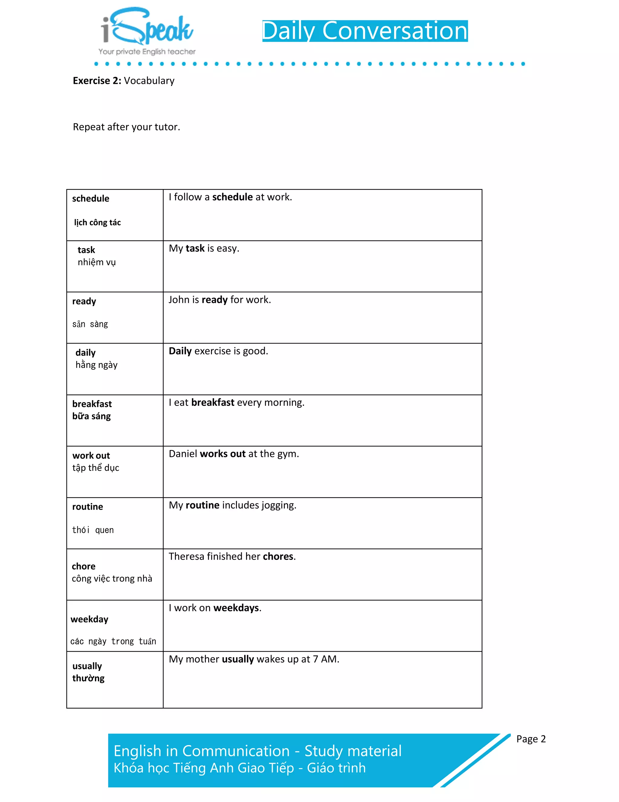 Chapter 3 unit 1. my routines... | PDF