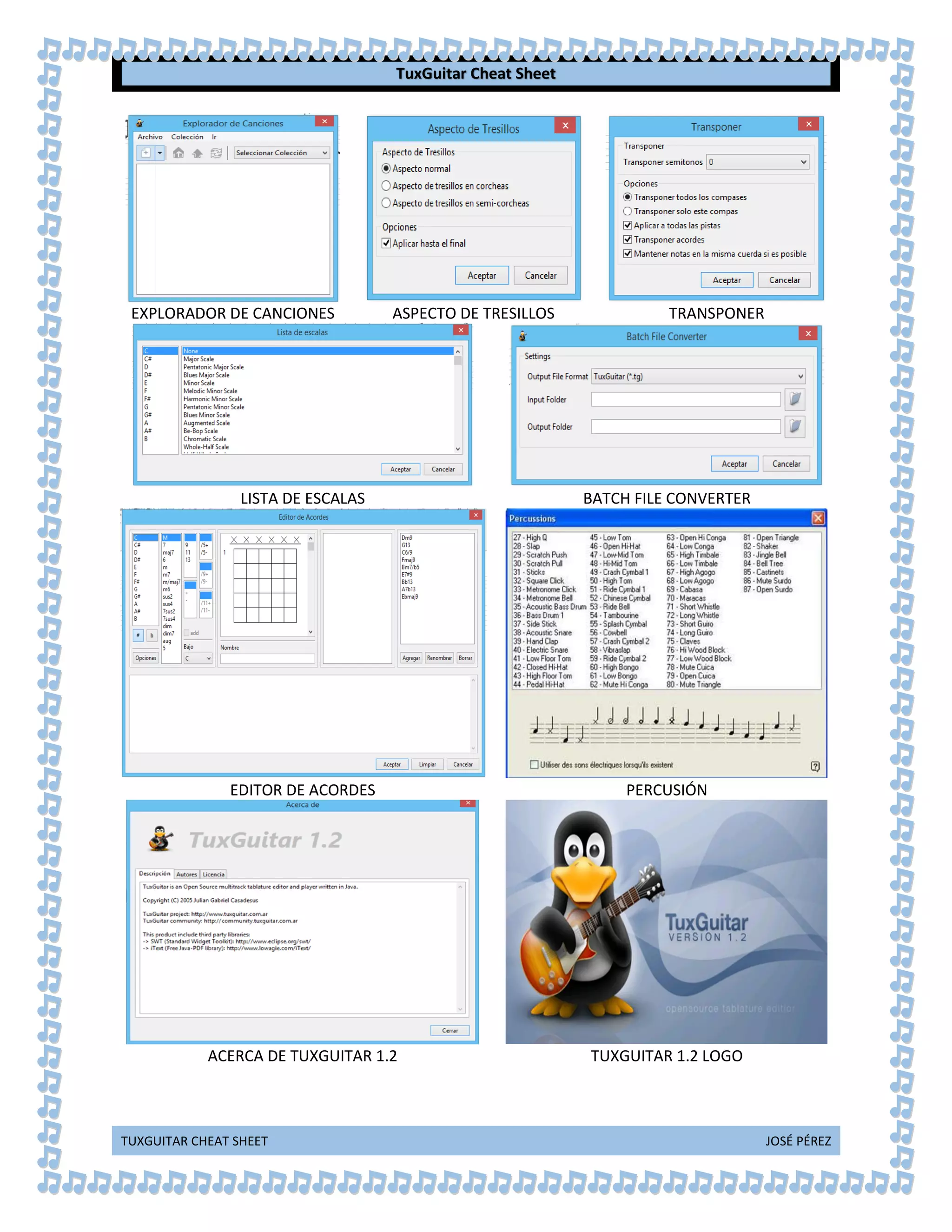 TuxGuitar Cheatsheet | PDF