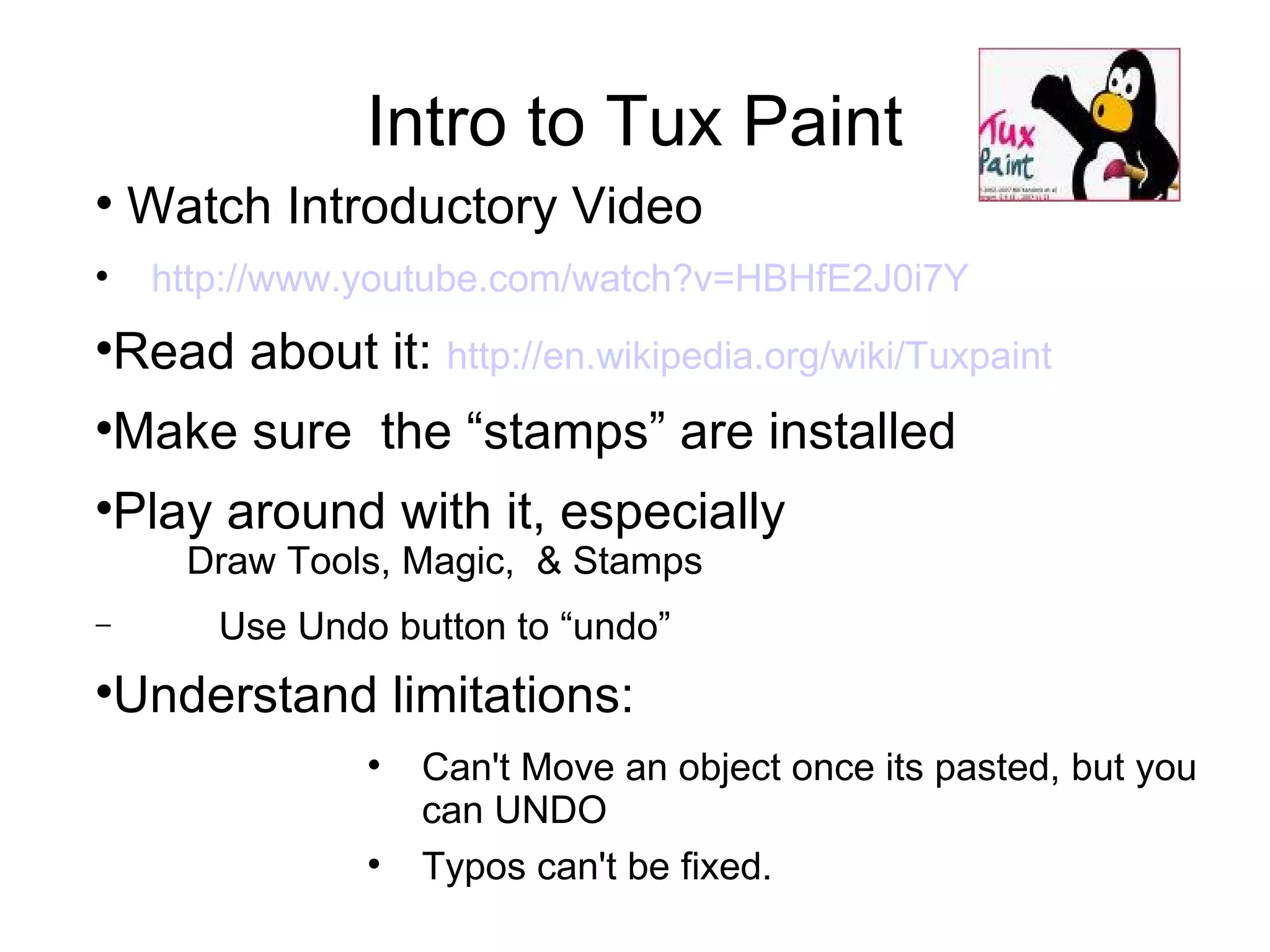 Turning Tux Paint into a Classroom Tool | PPT