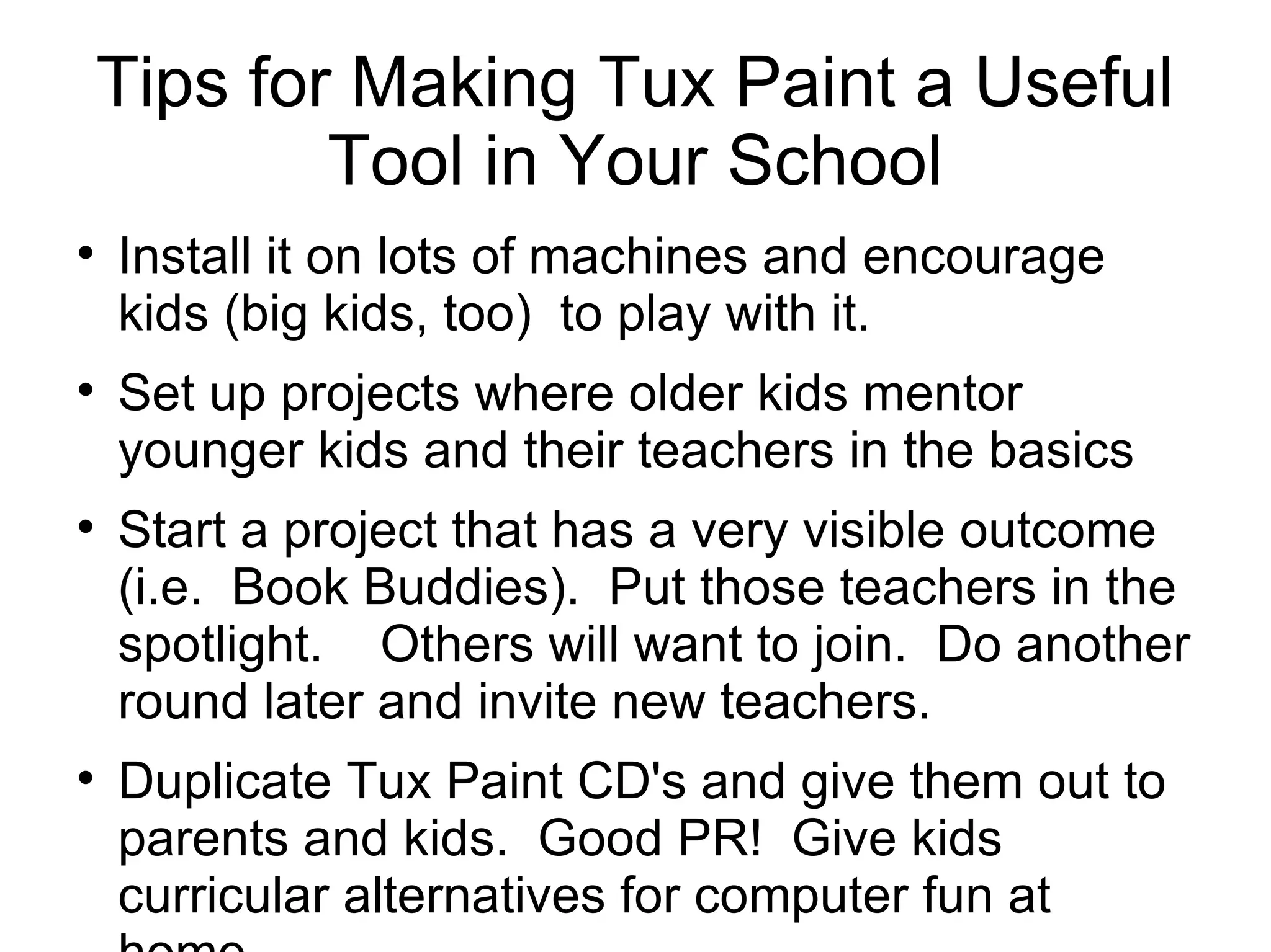 Turning Tux Paint into a Classroom Tool | PPT