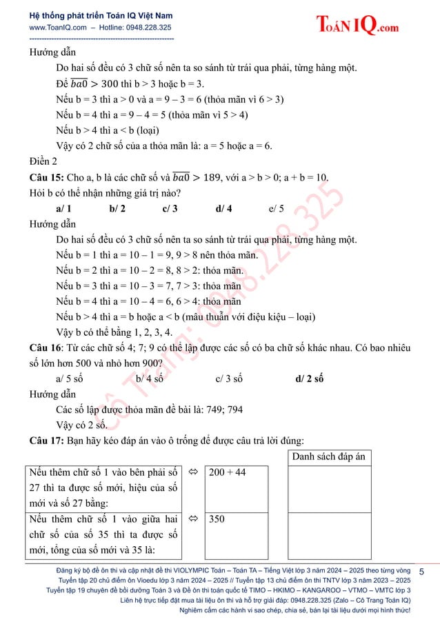Đề ôn thi Vioedu lớp 3 năm 2024 - 2025 có đáp án | PDF