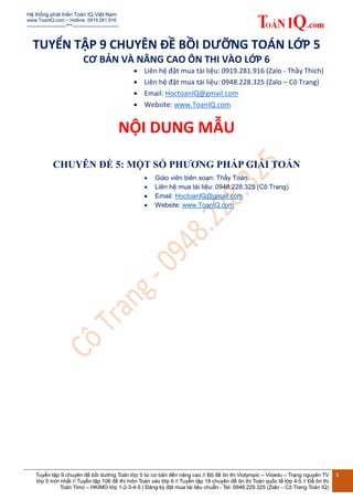 Tuyển tập 9 chuyên đề bồi dưỡng Toán lớp 5 cơ bản và nâng cao ôn thi ...