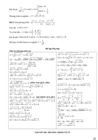 Tuyen tap cac bai toan va phuong phap giai pt va bpt vo ty | DOC
