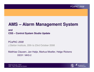 CSS - Alarm Management System (AMS) | PPT