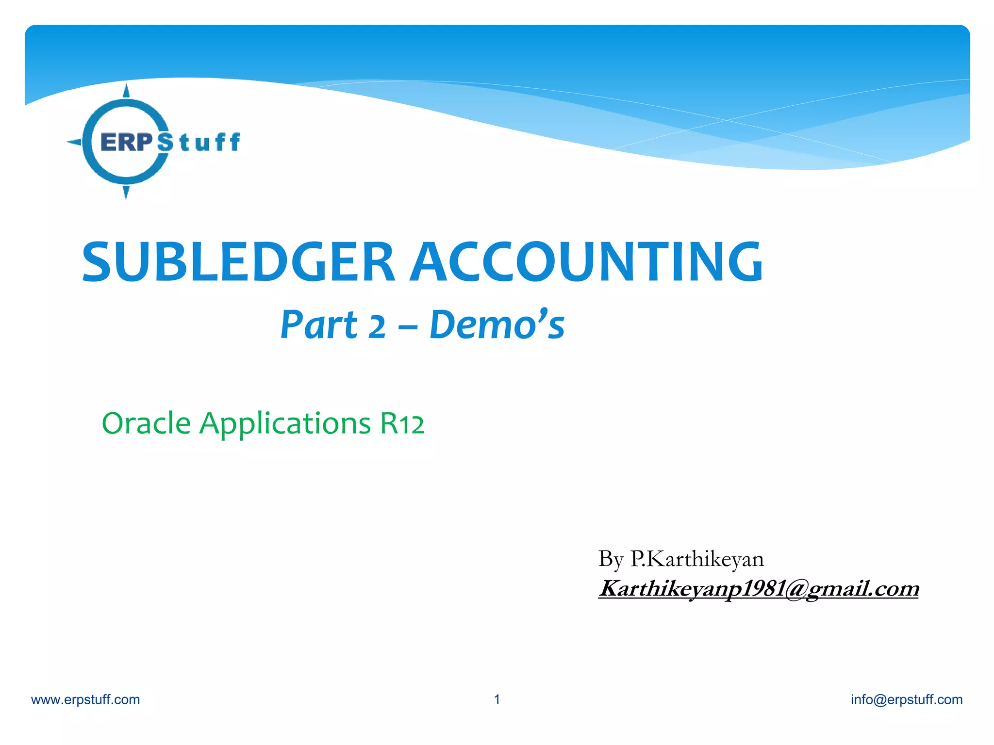 Oracle applications sla r12 SLA- demos | PDF