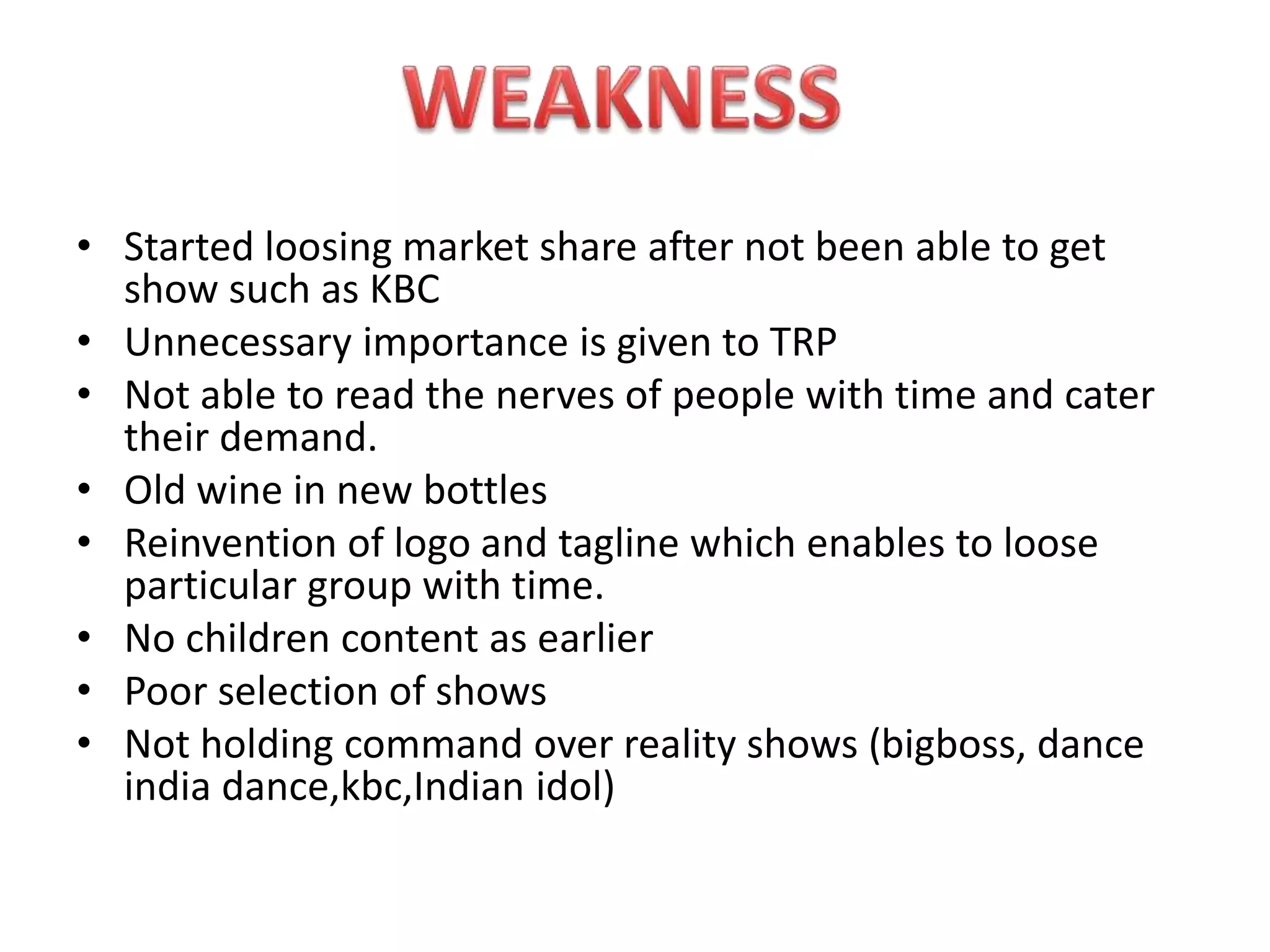 SWOT ANALYSIS OF STAR PLUS CHANNEL | PPTX