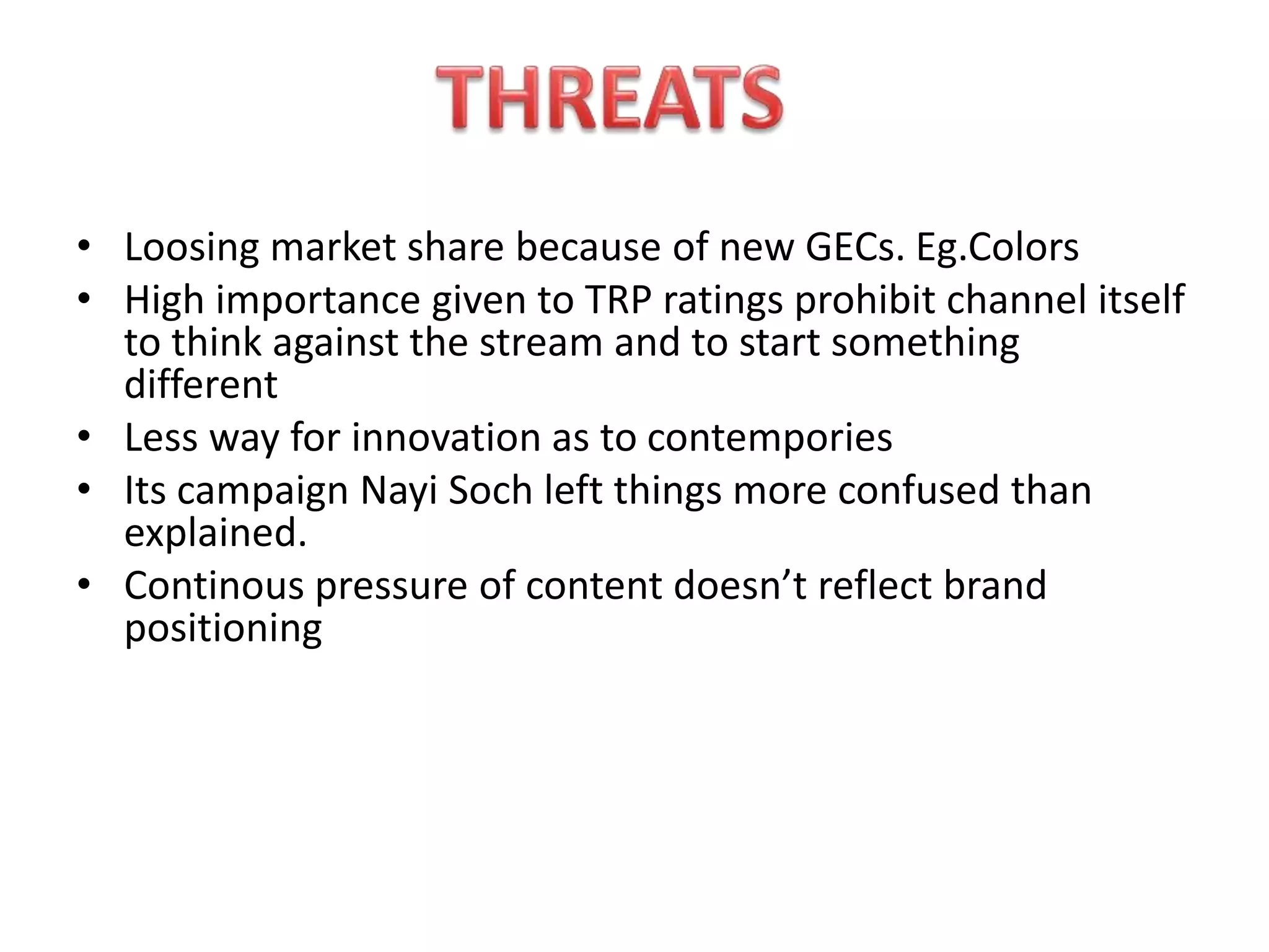 SWOT ANALYSIS OF STAR PLUS CHANNEL | PPTX