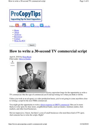Tv commercial-script | PDF
