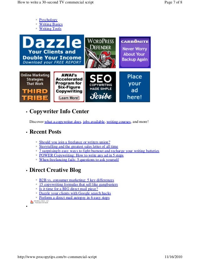 Tv commercial-script