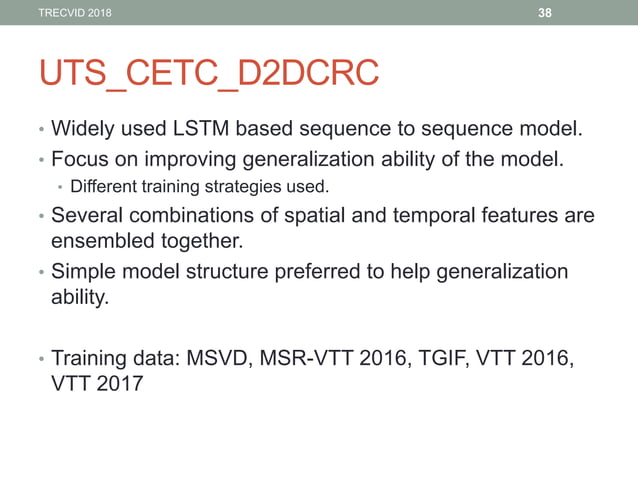 [TRECVID 2018] Video to Text | PPT