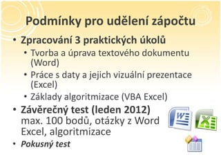 TV kombinovane studium | PPT