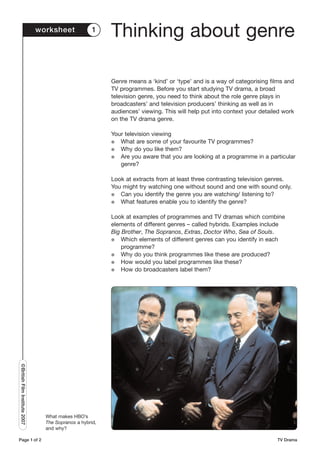 TV drama worksheets | PDF