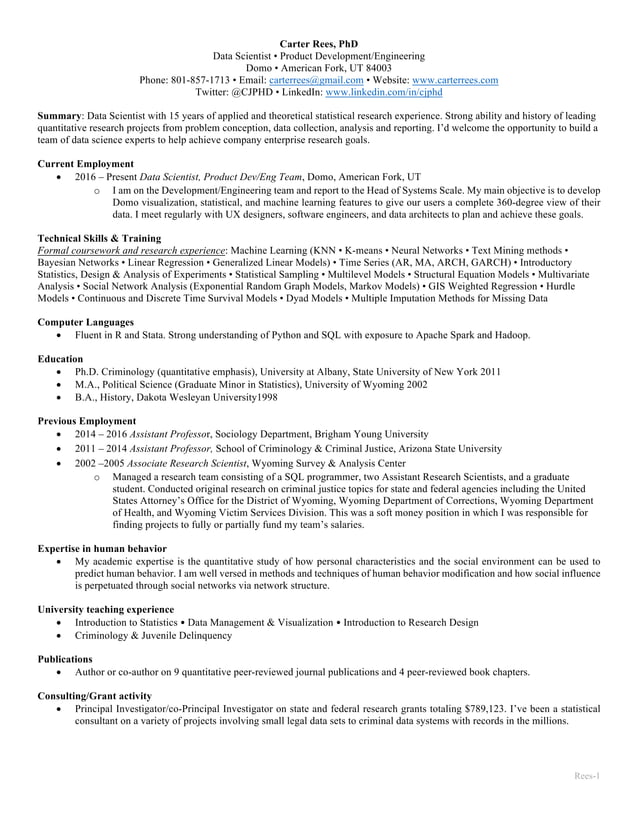 Carter Rees Resume | PDF