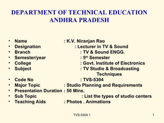Basics of TV studio equipment and layout.ppt