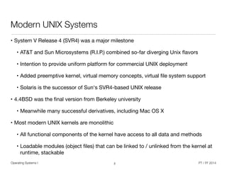 Operating Systems 1 (5/12) - Architectures (Unix) | PDF | Operating Systems | Computer Software ...