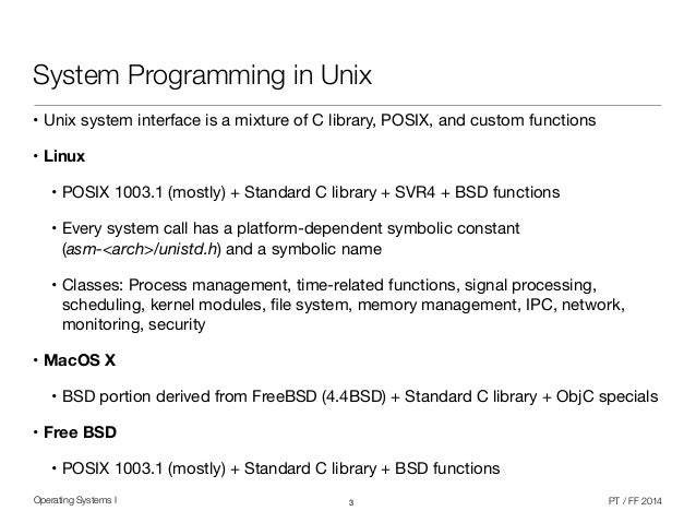 Operating Systems 1 (5/12) - Architectures (Unix)