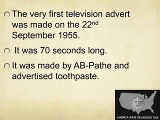 Tv advert timeline | PPT