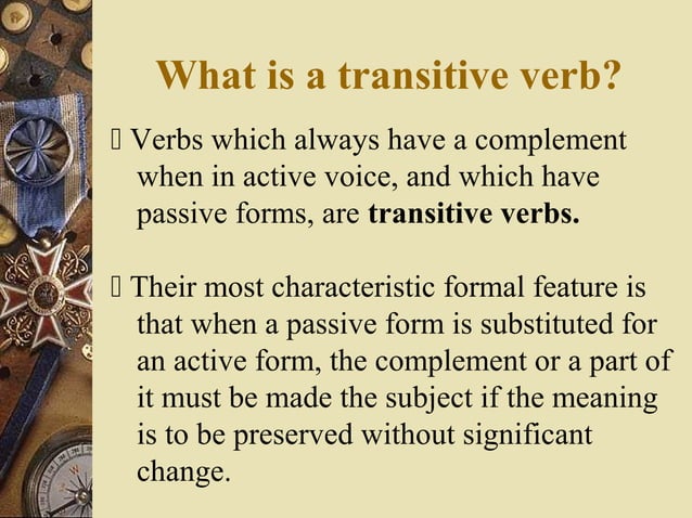 Transitive Verb and Direct Object | PPT | Free Download