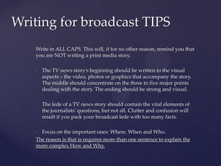 Journalism TV and Radio broadcast | PPTX