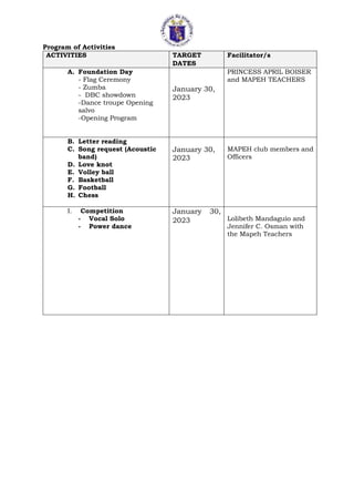 Activity Design | DOCX