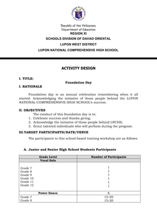 Activity Design | PDF