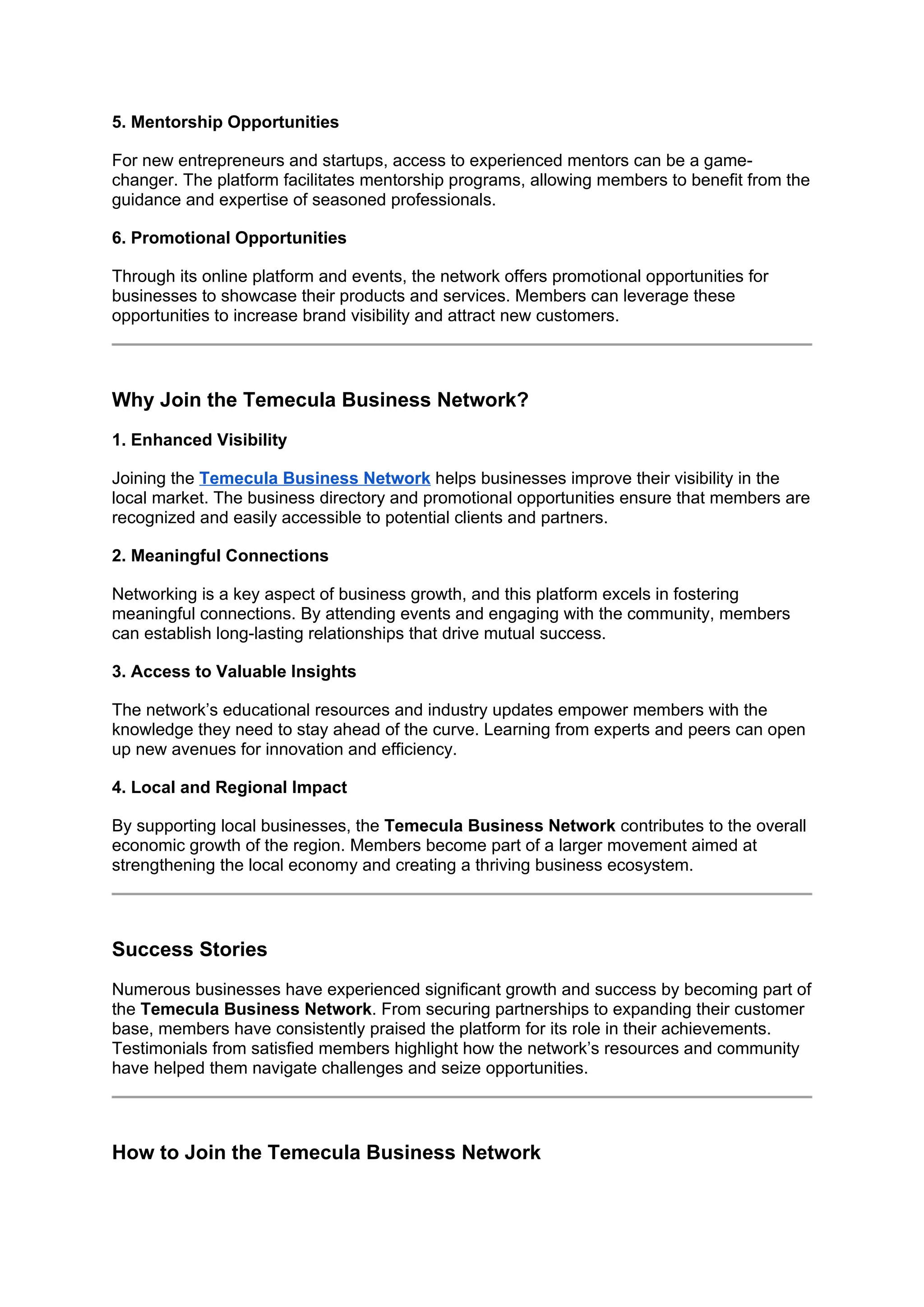 Exploring the Benefits of Temecula Business Network: A Hub for Growth ...