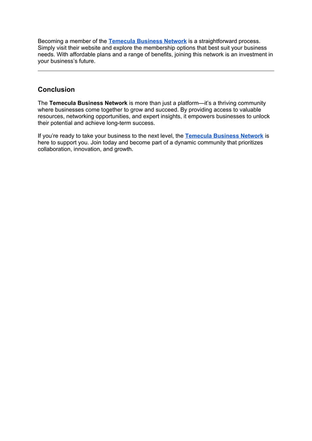 Exploring the Benefits of Temecula Business Network: A Hub for Growth ...