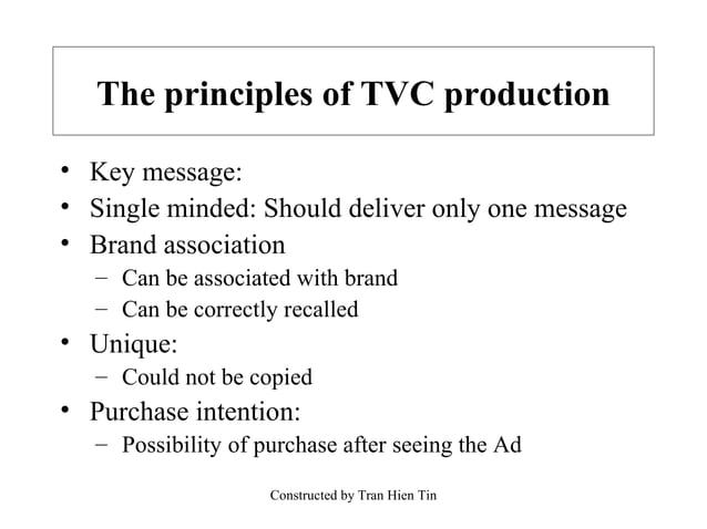 Tvc production process | PDF | Video Production | Content Production