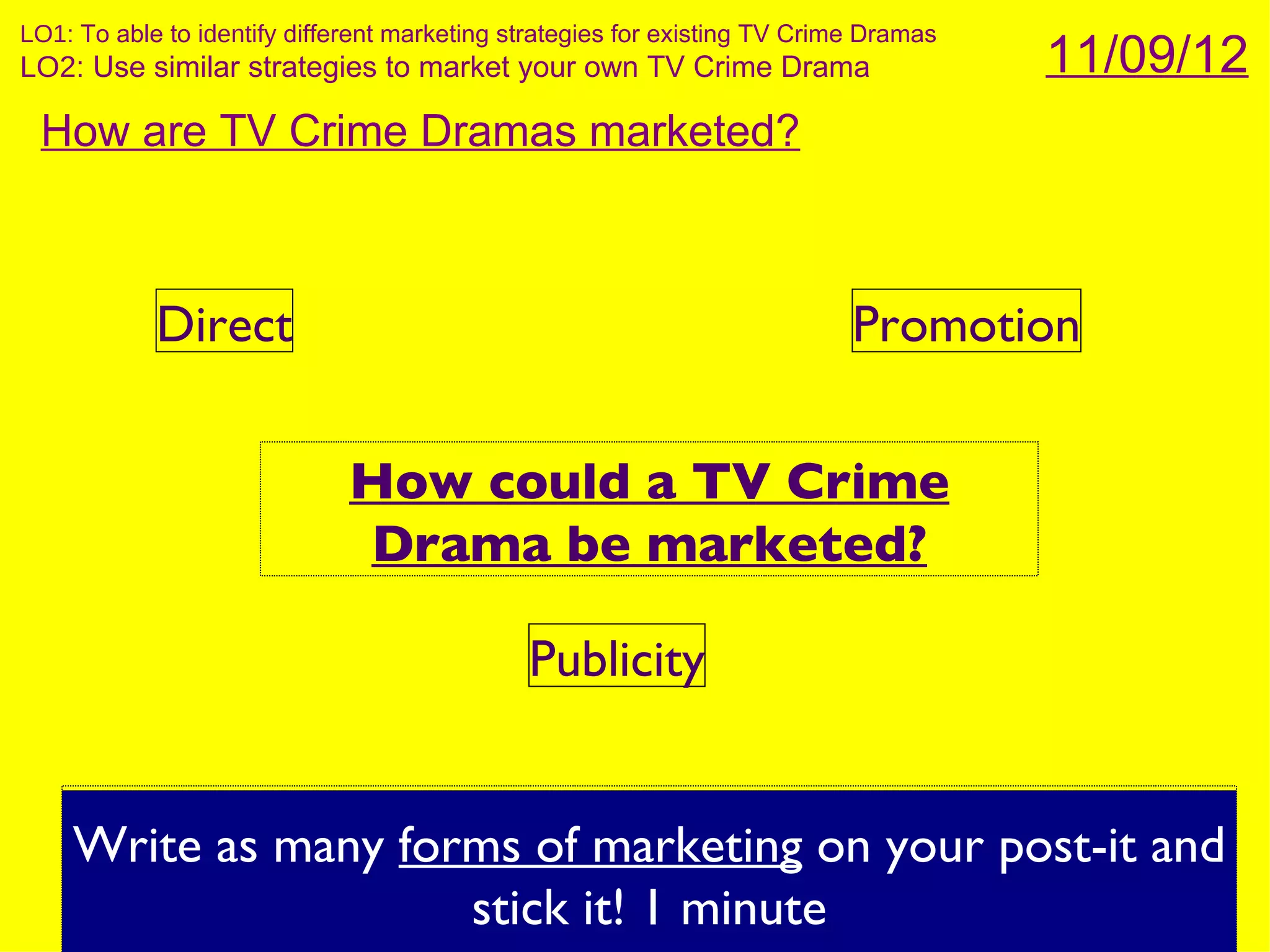 Tv crime drama marketing amend | PPT