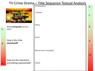 Tv crime titles & storyboarding amend | PPTX | Genres