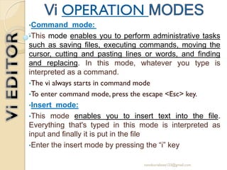Vi editor Linux Editors | PDF | Operating Systems | Computer Software and Applications