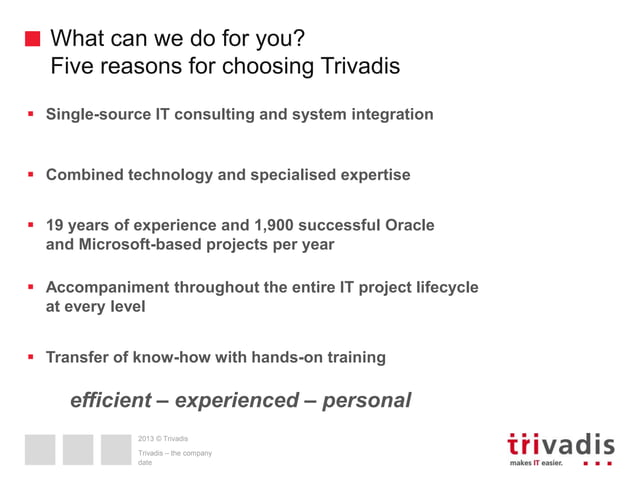 Trivadis Company Presentation - english | PDF