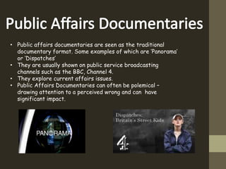 Tv documentaries styles and influences | PPT