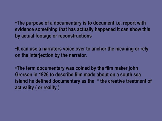 Tv documentary | PPTX