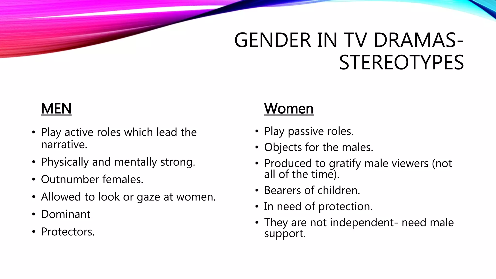 Representation of Gender in TV Dramas | PPTX