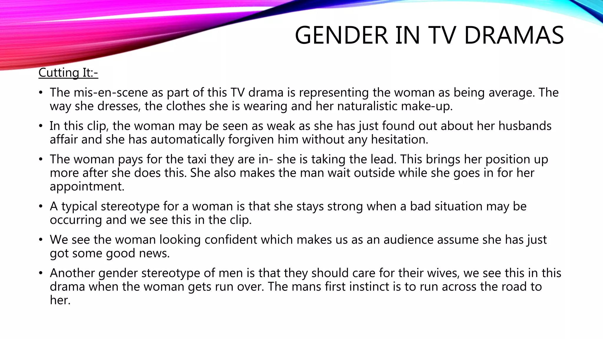 Representation of Gender in TV Dramas | PPTX